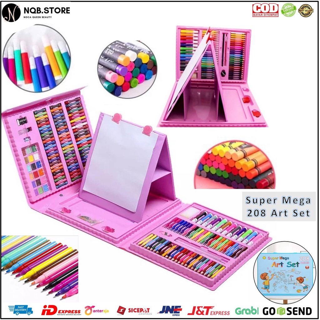 Jual NQB - Super Mega Crayon Art 208 Set BESAR Pensil Warna Pcs ALAT ...