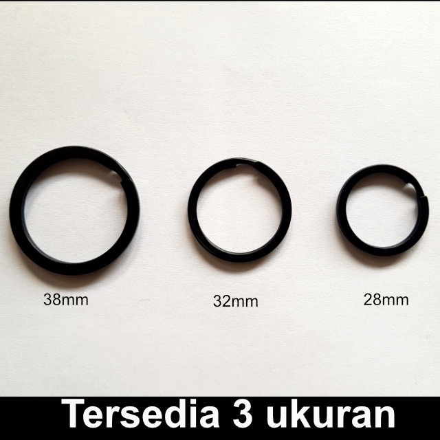 Jual Ring O bulat HITAM souvenir kunci gepeng bahan stainless | Shopee ...