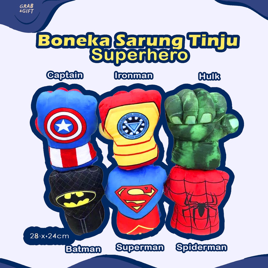 Jual Boneka Superhero Boxing Gloves Marvel Ironman Hulk Batman ...
