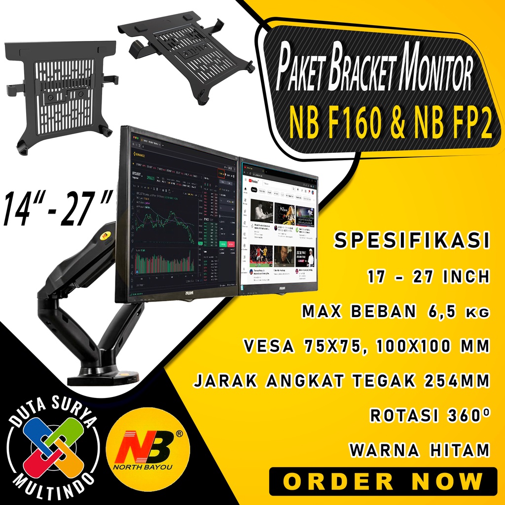 Jual bracket monitor dan tray north bayou f160 dengan nb fp 2 paket ...