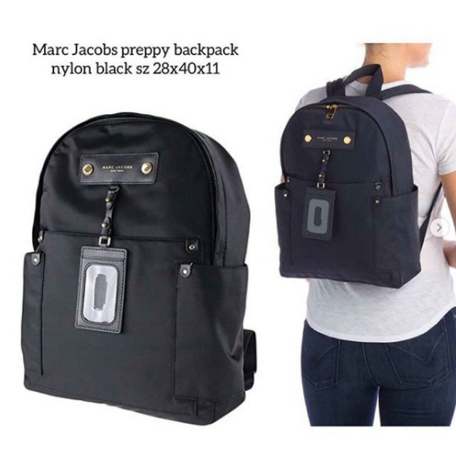 Jual Tas MJ Preppy backpack nylon black sz 28x40x11cm | Shopee Indonesia