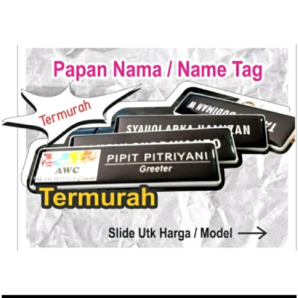 Jual name tag/papan nama | Shopee Indonesia
