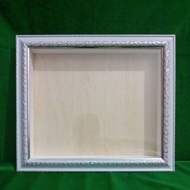 Jual Bingkai mahar 3D 35x30cm tinggi 3 cm (putih silver) | Shopee Indonesia