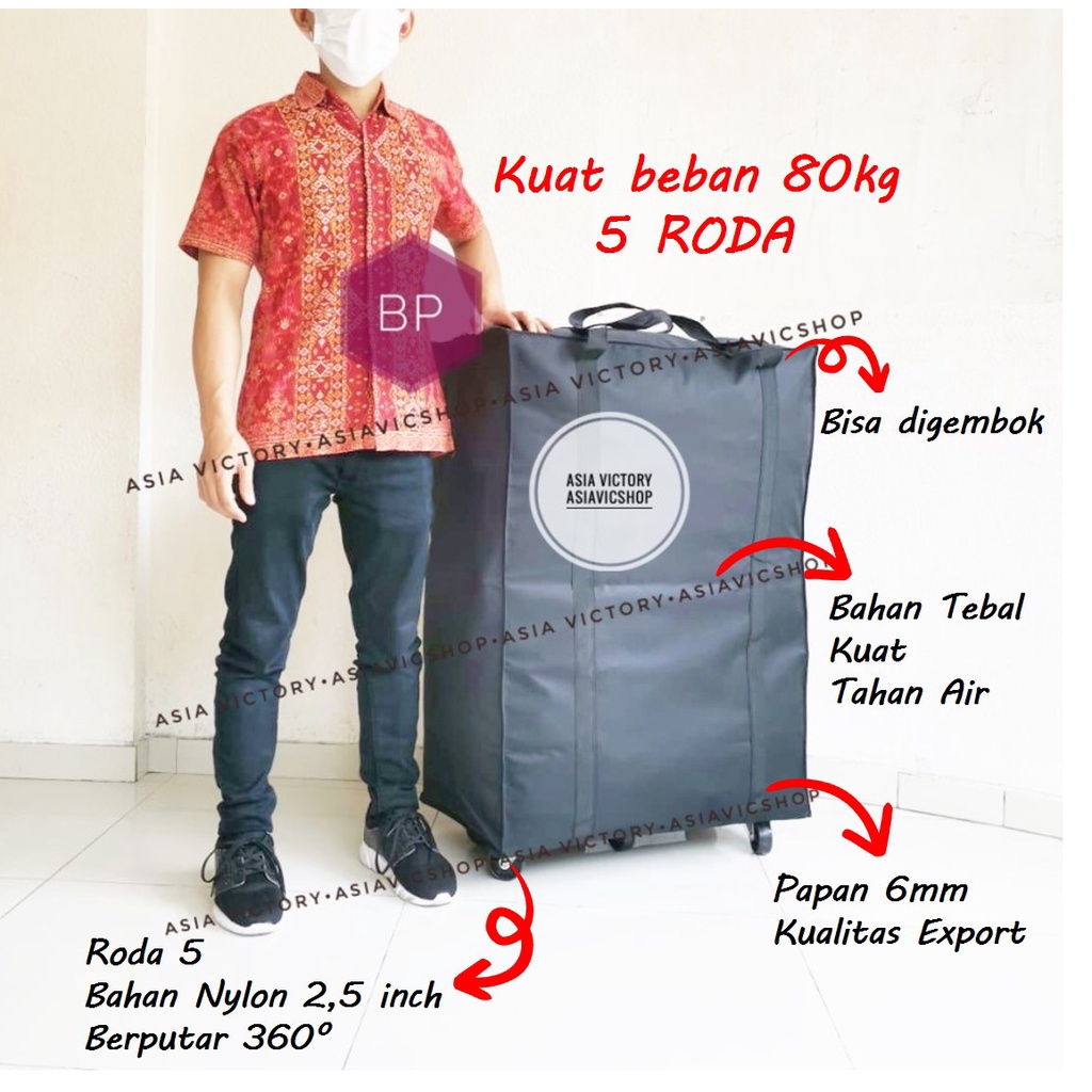 Jual Tas Travel Barang Belanja (BP) Roda 5 Troli Trolley Koper Shopping ...