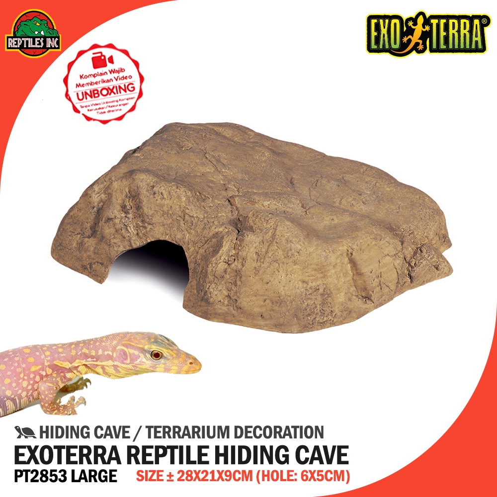 Jual Exoterra Hiding Cave L / Tempat sembunyi rumah reptil Gecko Ular ...