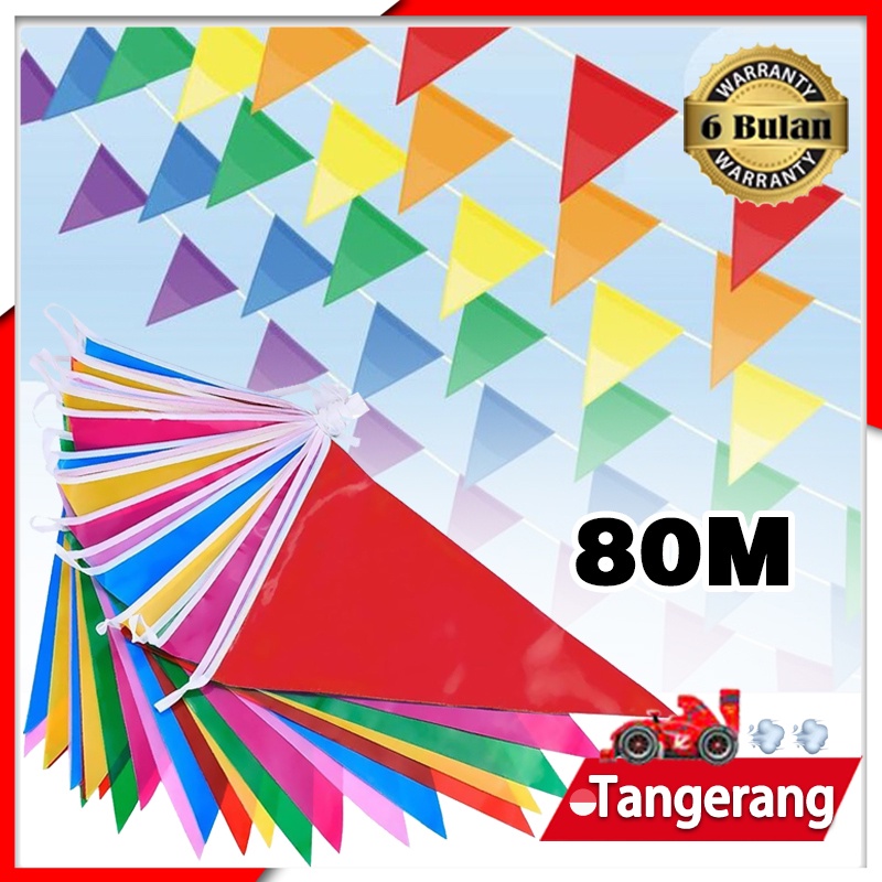 Jual 150Pcs Bendera Segitiga 80 Meter / Bendera Kain Segitiga Warna Warni | Shopee Indonesia