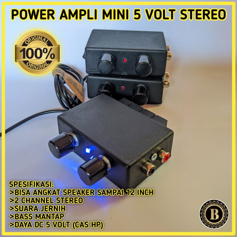 Jual POWER MINI AMPLI MINI STEREO DAYA 5 VOLT (CAS HP) | Shopee Indonesia