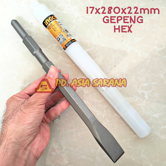 Jual [17x280x22] Mata Bor Gepeng SDS HEX Chisel INGCO DBC0522801 Bobok ...