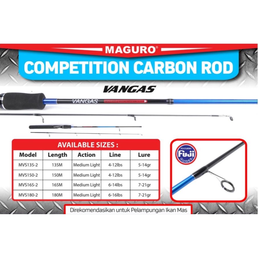 Jual Joran Maguro VANGAS / CARDINAL | Spinning | Joran harian dan lomba | 135 | 150 | 165 | 180 ...