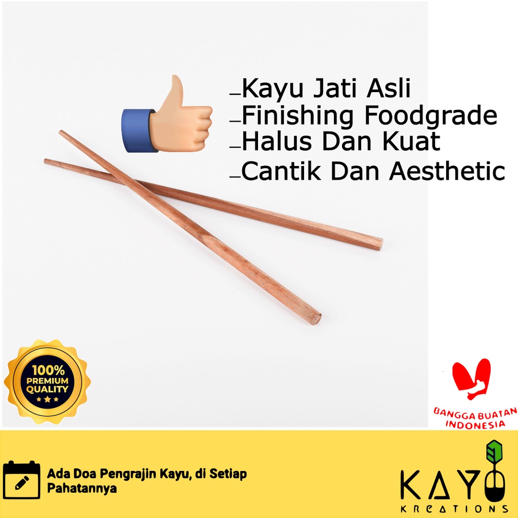 Jual Wooden Chopstick / Sumpit Kayu Korea / Sumpit Mie Kayu Jati ...