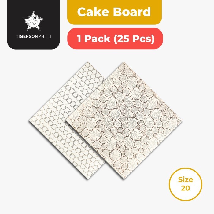 Jual Tatakan Cake Board Beehive & Wooden/Alas Kue/Bottom Cake White ...