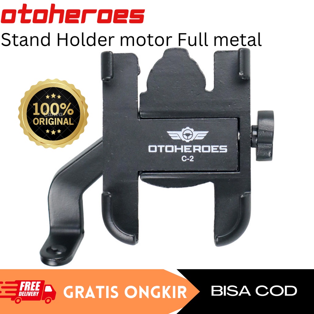 Jual Otoheroes Holder HP Motor Stand Full Besi di Spion Alumunium Kuat ...