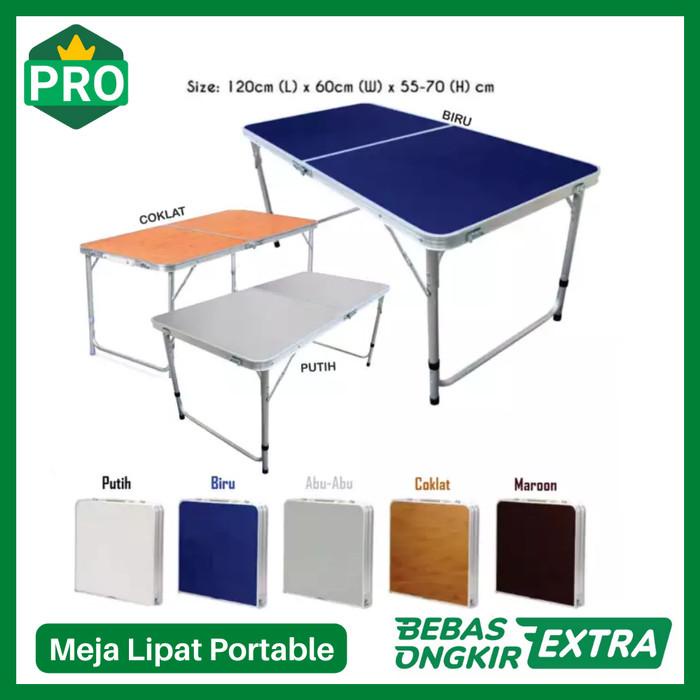 Jual COD - Meja Lipat Koper Portable Kaki Bulat Meja Lipat HPL Portable | Shopee Indonesia