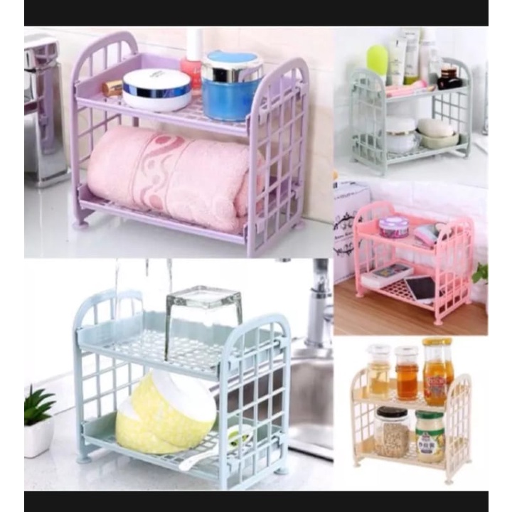 Jual Rak Plastik 2 Susun Mini / Rak 2 Susun Mini / Rak Meja Mini 2 ...