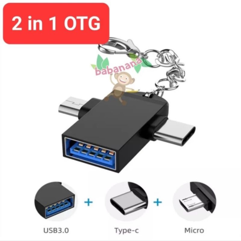 Jual USB 3.0 OTG 2 in 1 Type-C Micro USB Connector On The Go Adapter ...