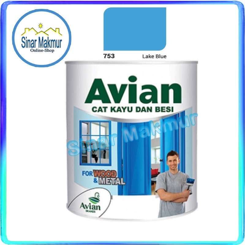 Jual Cat Kayu Besi 1 KG 0,9 Liter 753 Lake Blue (AVIAN) | Shopee Indonesia