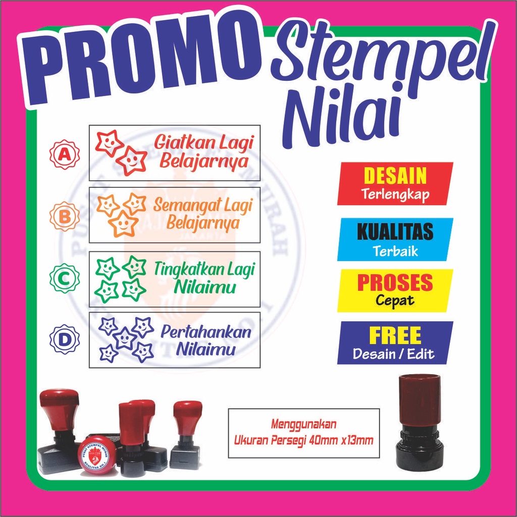 Jual Stempel Nilai TK / Paud / Bintang / Nilai / Karakter | Shopee ...
