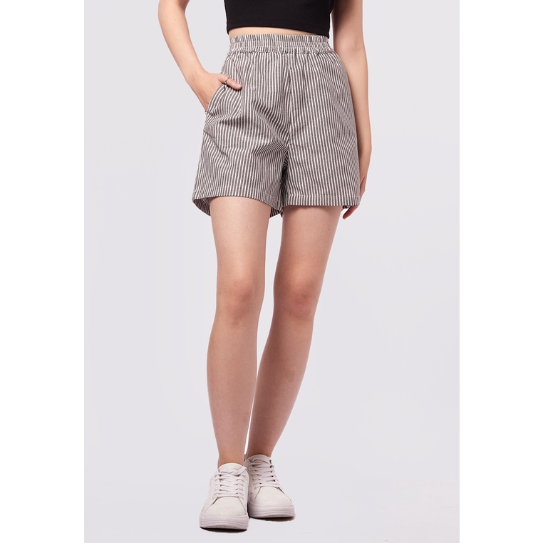 Jual COLORBOX Stripe Wide Cut Short Pants Black | Shopee Indonesia