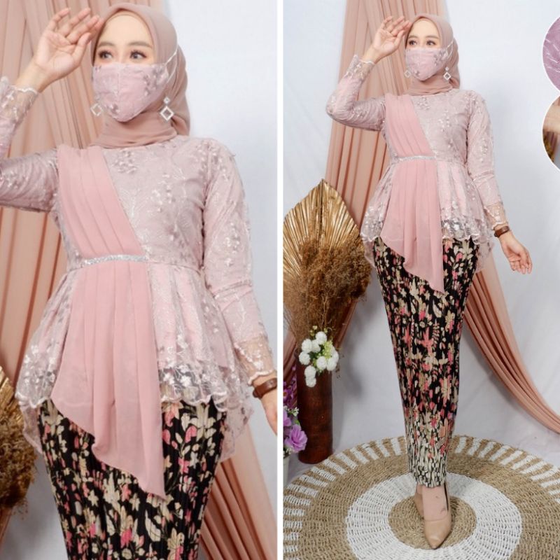 Jual SET KEBAYA AURORA SELENDANG/KEBAYA MODERN/KEBAYA PESTA/SET KEBAYA ...