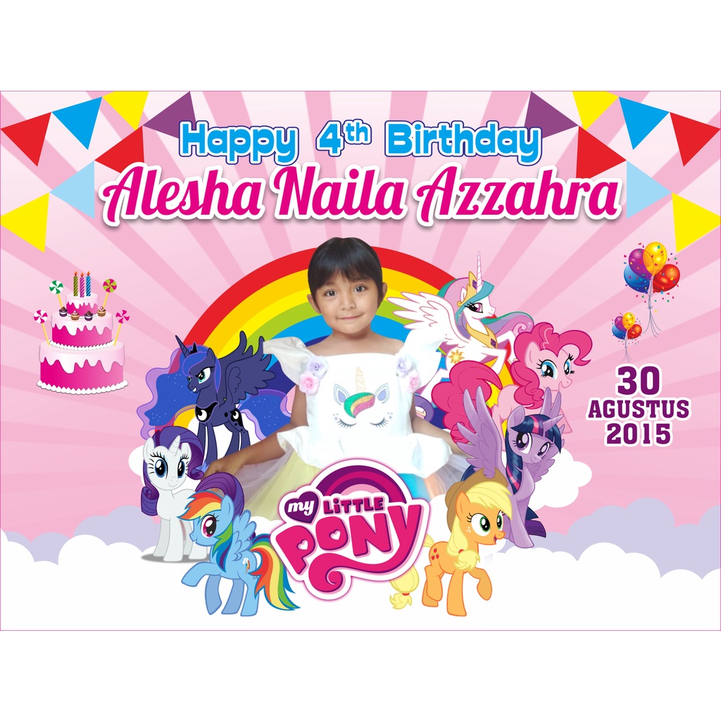 Jual BACKDROP / BANNER / BACKGROUND ULANG TAHUN ANAK CUSTOM GRATIS ...