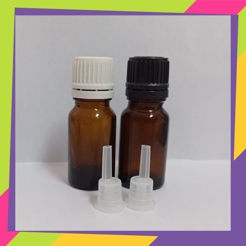 Jual 10 ML BOTOL KACA KOSONG/ DROPPER COKLAT, TUTUP BOTOL / CAP /INSERT ...