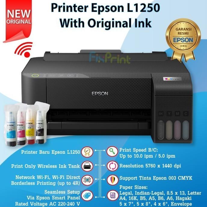 Jual Epson EcoTank L1250 A4 Wi-Fi Ink Tank Printer - Epson L1250, Tanpa Tinta | Shopee Indonesia