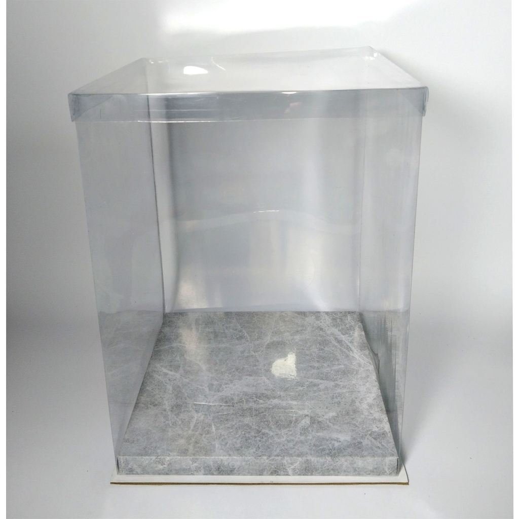 Jual (BOX MIKA) CAKEBOX KOTAK 25 CM x 25 CM / MIKA TRANSPARANT FULL ...