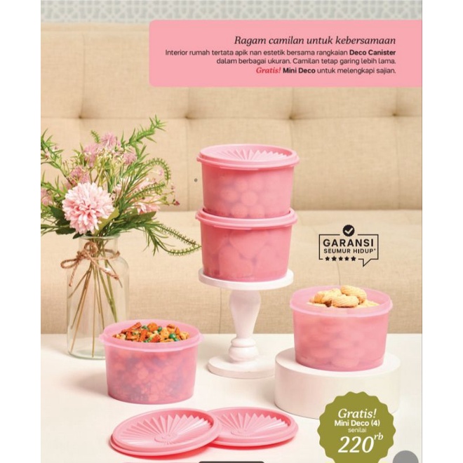 Jual Tupperware Mini Deco 600ml (4pcs) | Shopee Indonesia