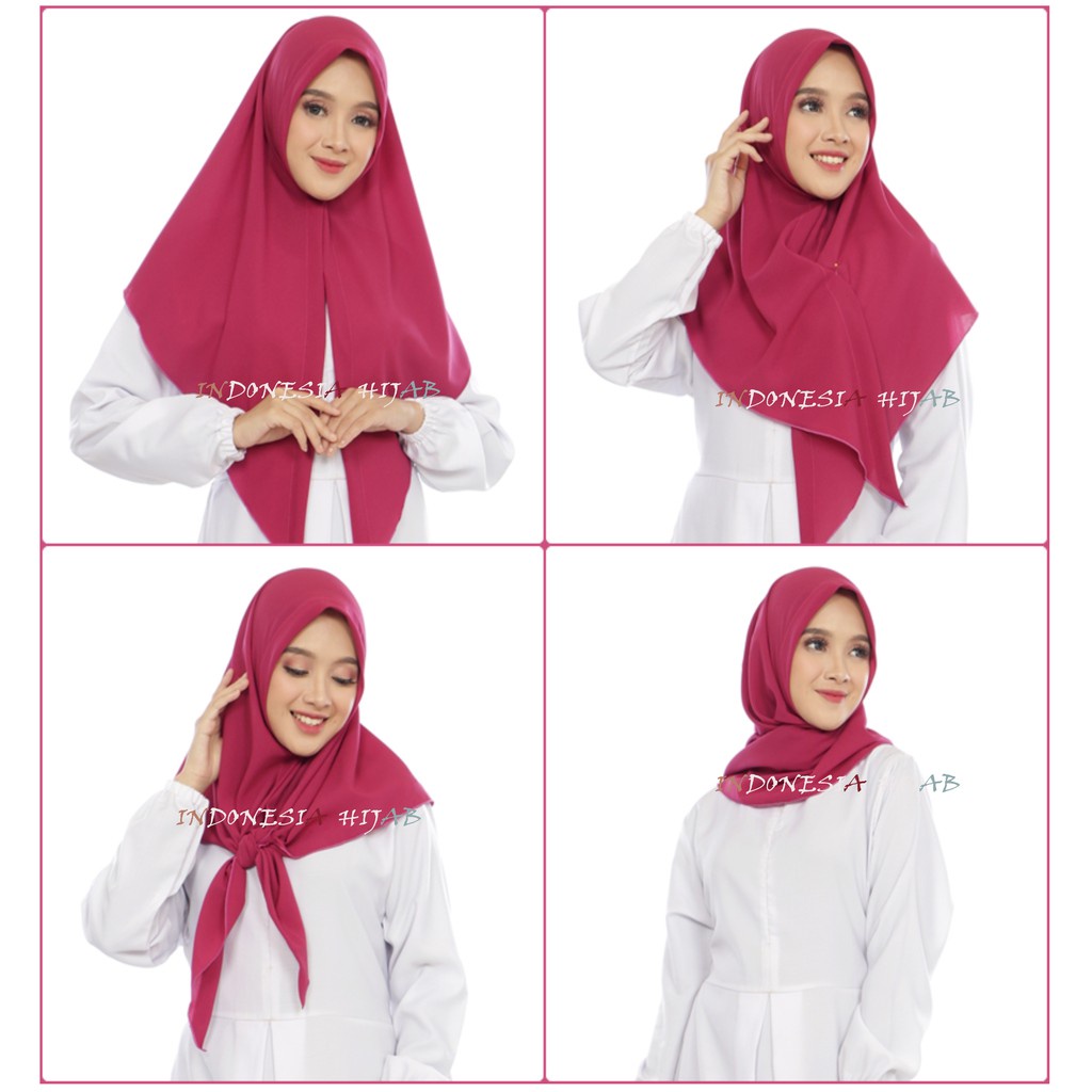 Jual Bella Square 1 layer Jilbab Hijab segitiga Instan Polos Bahan ...