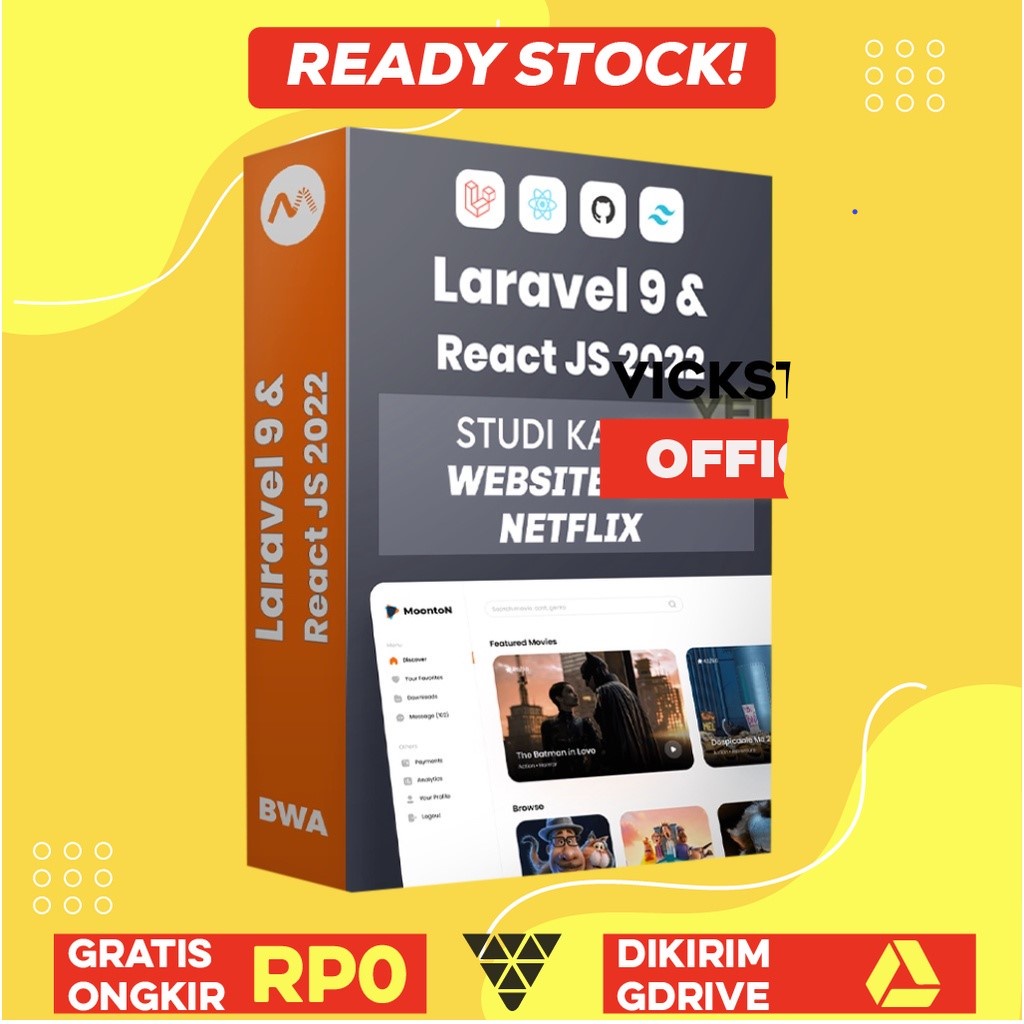 Jual COMPLETE LARAVEL 9 + REACT JS BWA - Studi Kasus Membuat Web Mirip Netflix | Shopee Indonesia