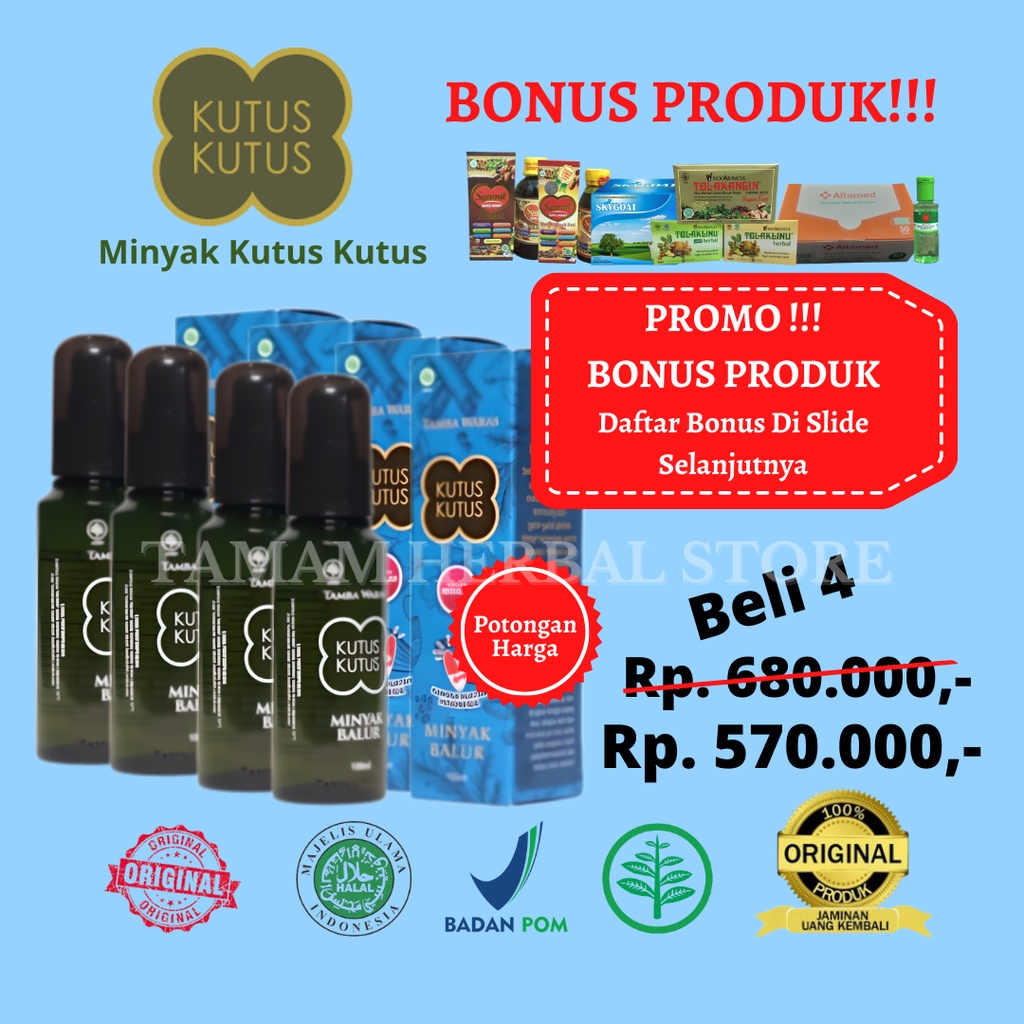 Jual Minyak Kutus Kutus Asli 100 Tamba Waras Bali Paket Hemat 3