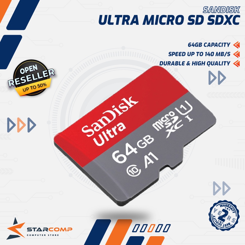 Jual Micro SD SanDisk Ultra 128GB 64GB 140mbps Class 10 Memory Card SDXC | Shopee Indonesia