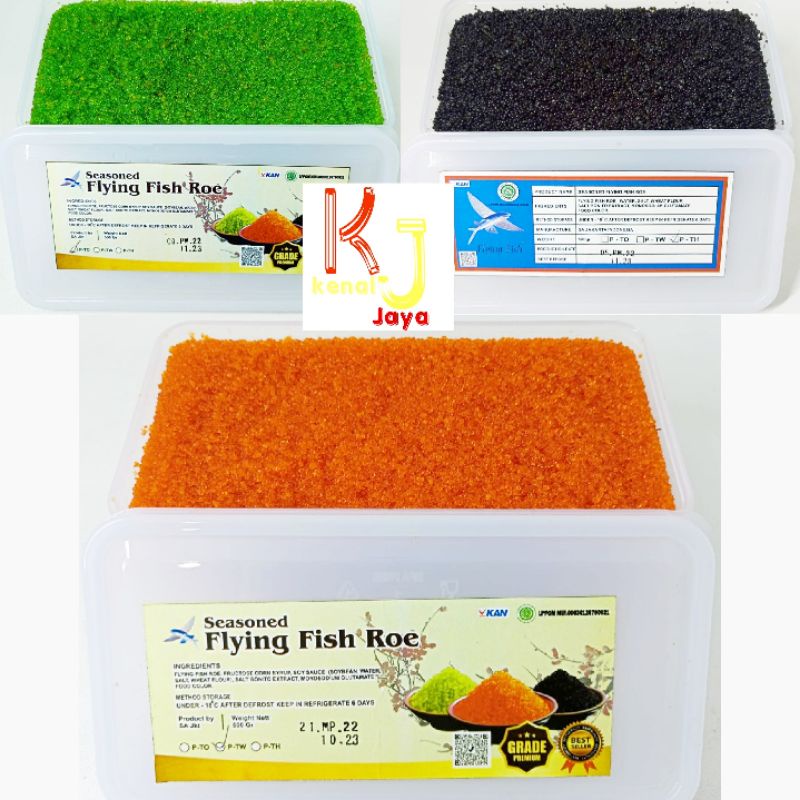 Jual TOBIKO Orange Flying Fish Roe / Telur ikan sushi GRADE A 500g ...