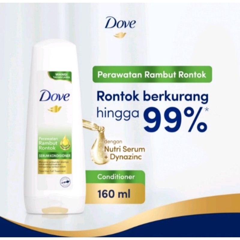Jual Dove Perawatan Rambut Rontok Serum Kondisioner 160ml | Shopee ...