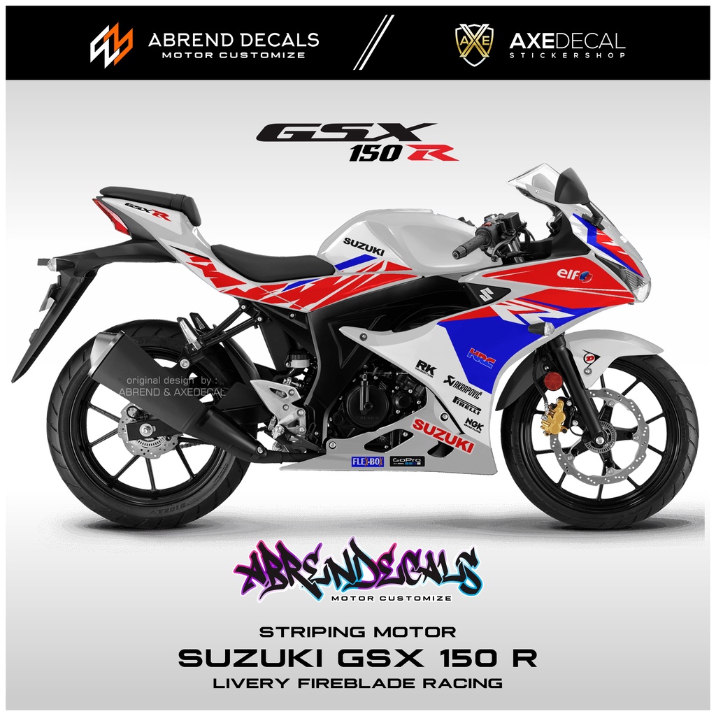 Jual Striping GSX 150 R Livery Fireblade Racing / Stiker Motor Suzuki ...