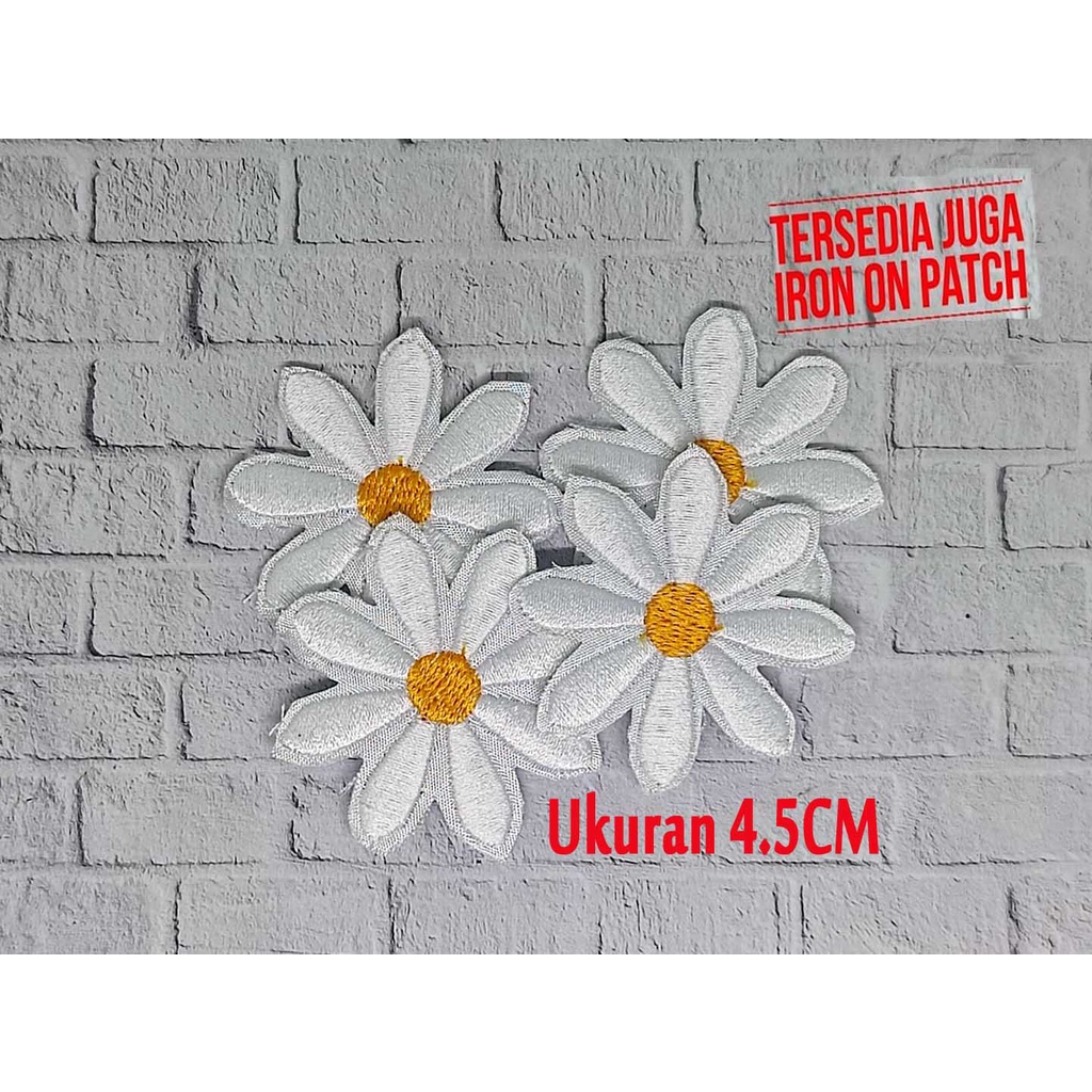 Jual PATCH BORDIR BUNGA DAISY PUTIH | Shopee Indonesia