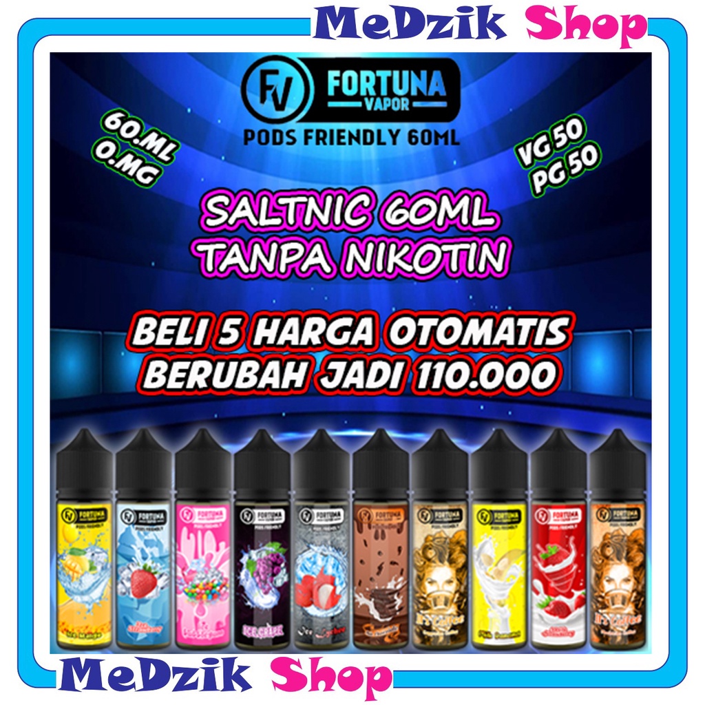 Jual Liquid Saltnic Pod Fortuna 60ML Liquit Liquids Pods Friendly ...