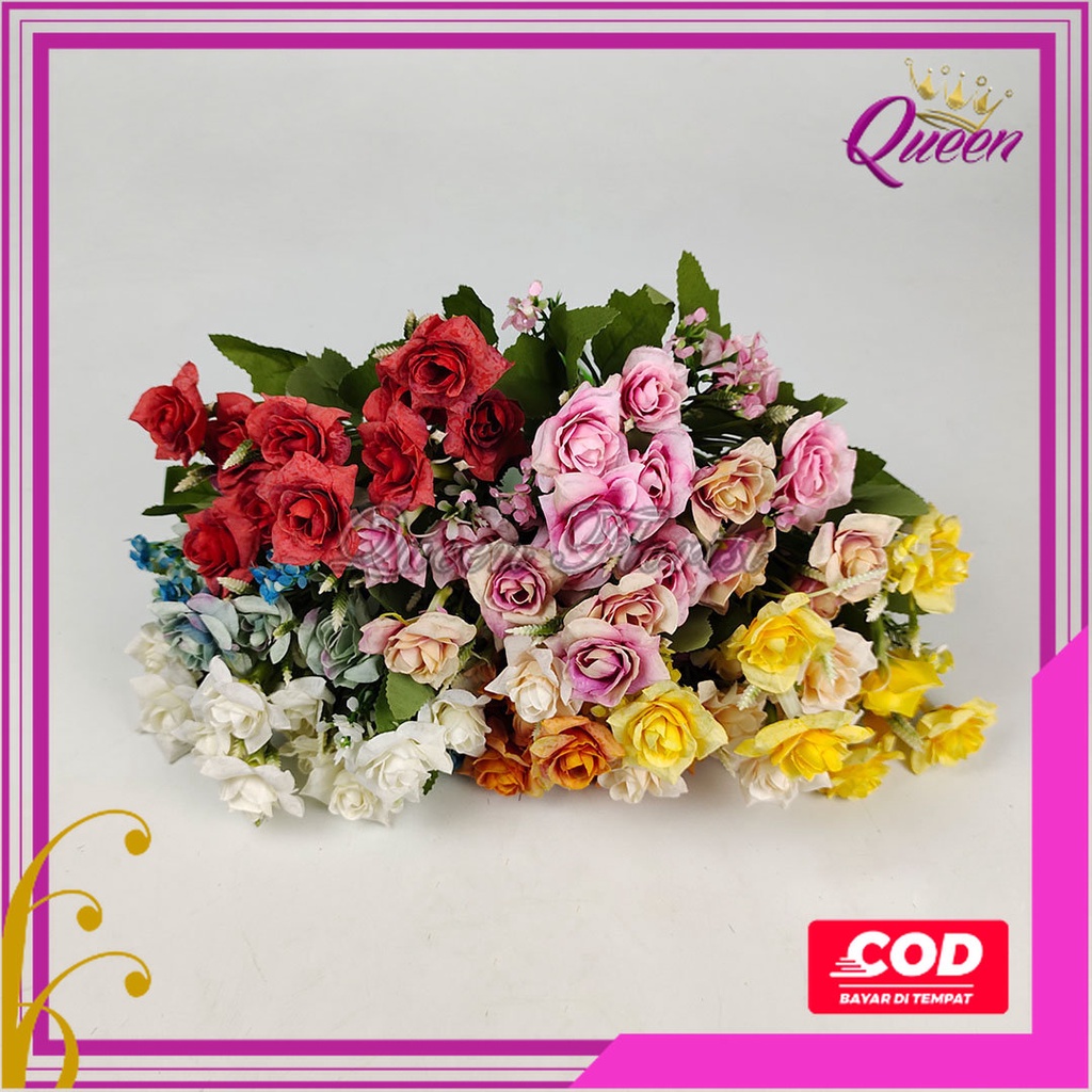 Jual Bunga Mini Rose Panca Warna Cabang 5 Bunga Mawar Mini - bunga ...