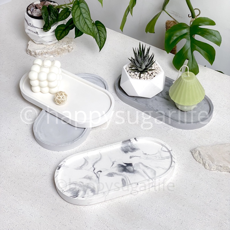 Jual Ukuran Besar Tatakan Oval Minimalis Concrete Coaster Properti Foto ...