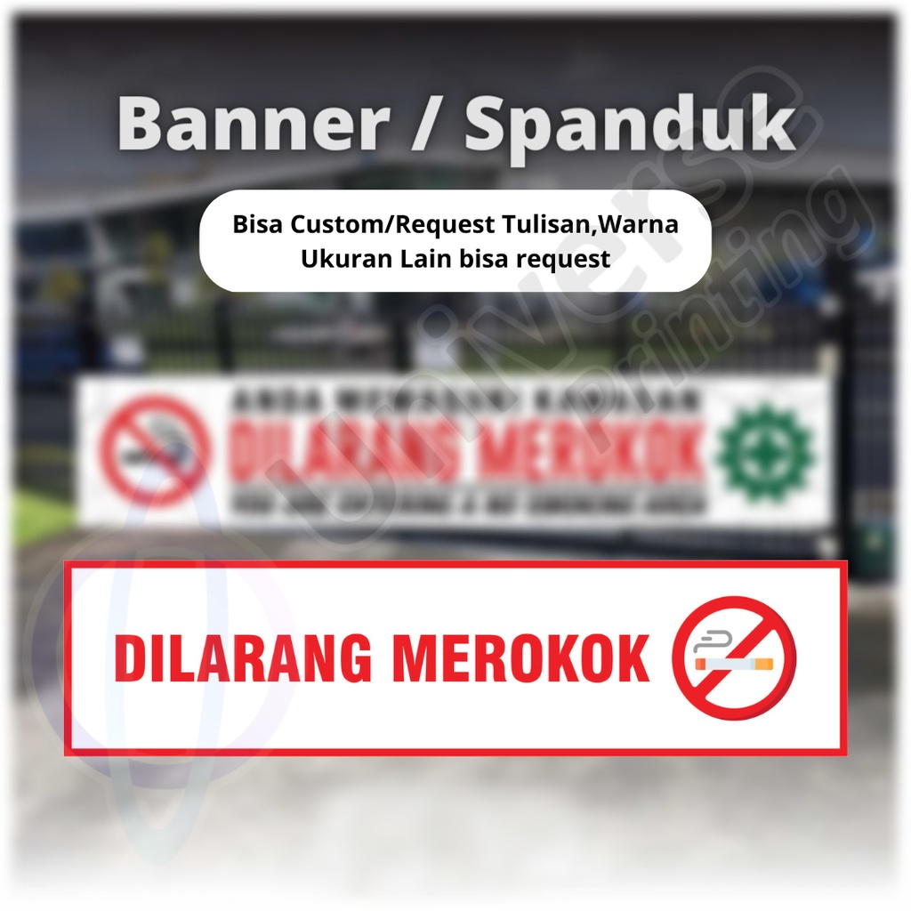 Jual Cetak Spanduk DILARANG MEROKOK Banner MMT | Shopee Indonesia