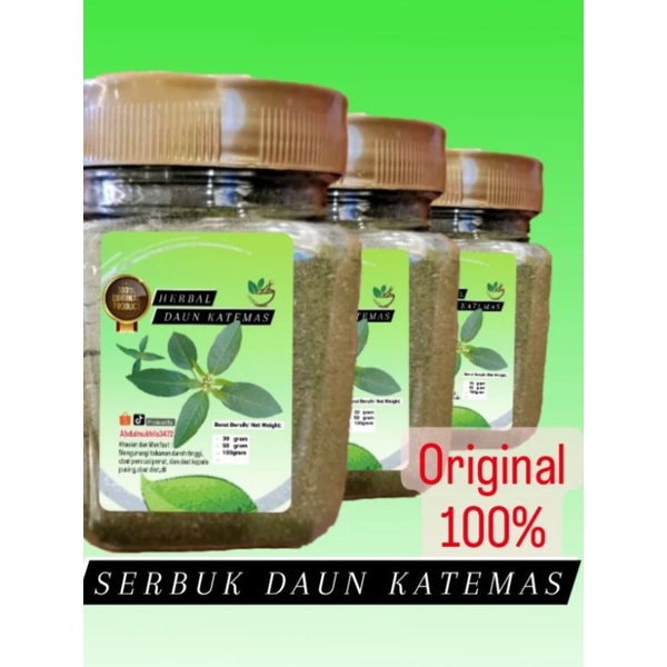 Jual PROMO Serbuk daun katemas original* 30 gram , serbuk daun patikmas , serbuk daun patik mas ...