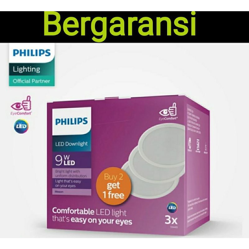 Jual Lampu LED Downlight Philips Meson Multipack 9W 9Watt 9 W 9 Watt Beli 2 Gratis 1 | Shopee ...