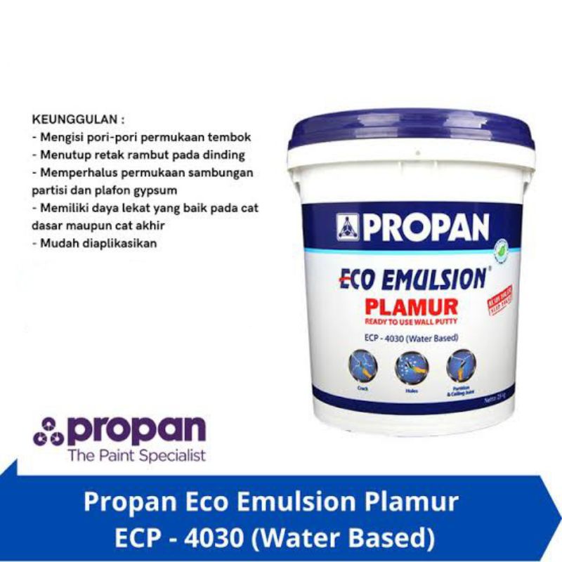 Jual Cat Dasar Tembok Propan Eco Emulsion Plamur ECP-4030 5 kg 100% ...
