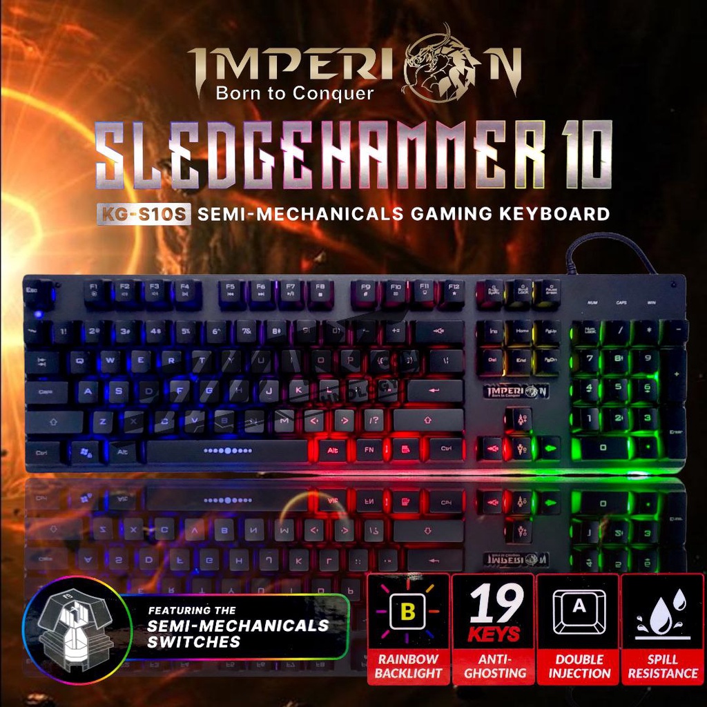 Jual Imperion Keyboard Gaming Sledgehammer 10 Full Size | Shopee Indonesia