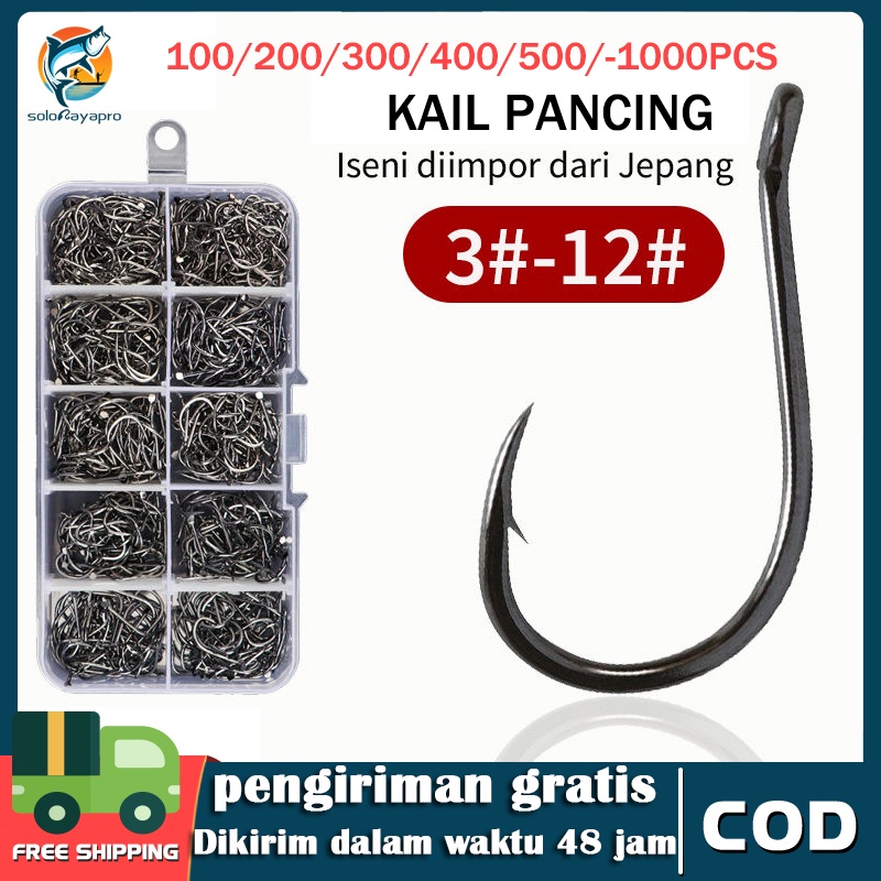 Jual Set 1000 Pcs Kail Pancing Aneka Ukuran Bahan Baja Karbon Dengan ...