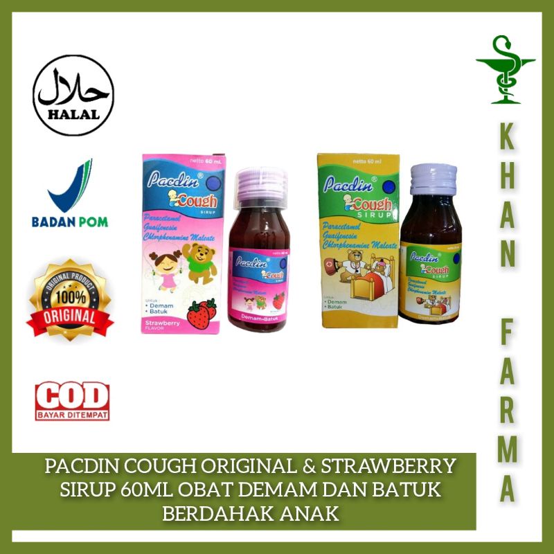 Jual PACDIN PAKDIN BABY COUGH ORI & STRAWBERRY SIRUP 60ML UNTUK DEMAM ...
