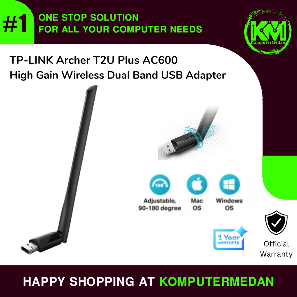 Jual Tp-link Archer T2U Plus AC600 High Gain Wireless Dual Band USB ...