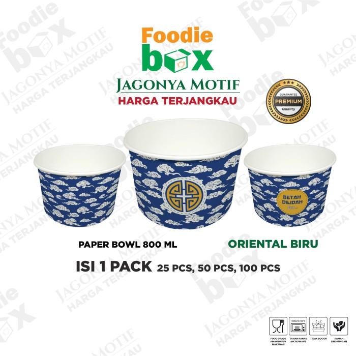 Jual Paper Bowl 800 Ml Oriental Biru Paper Rice Bowl Mangkok Kertas ...