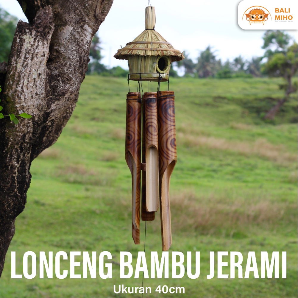 Jual Lonceng Bambu Motif Jerami Bunga Bakar Ukuran 40 cm - Dekorasi ...