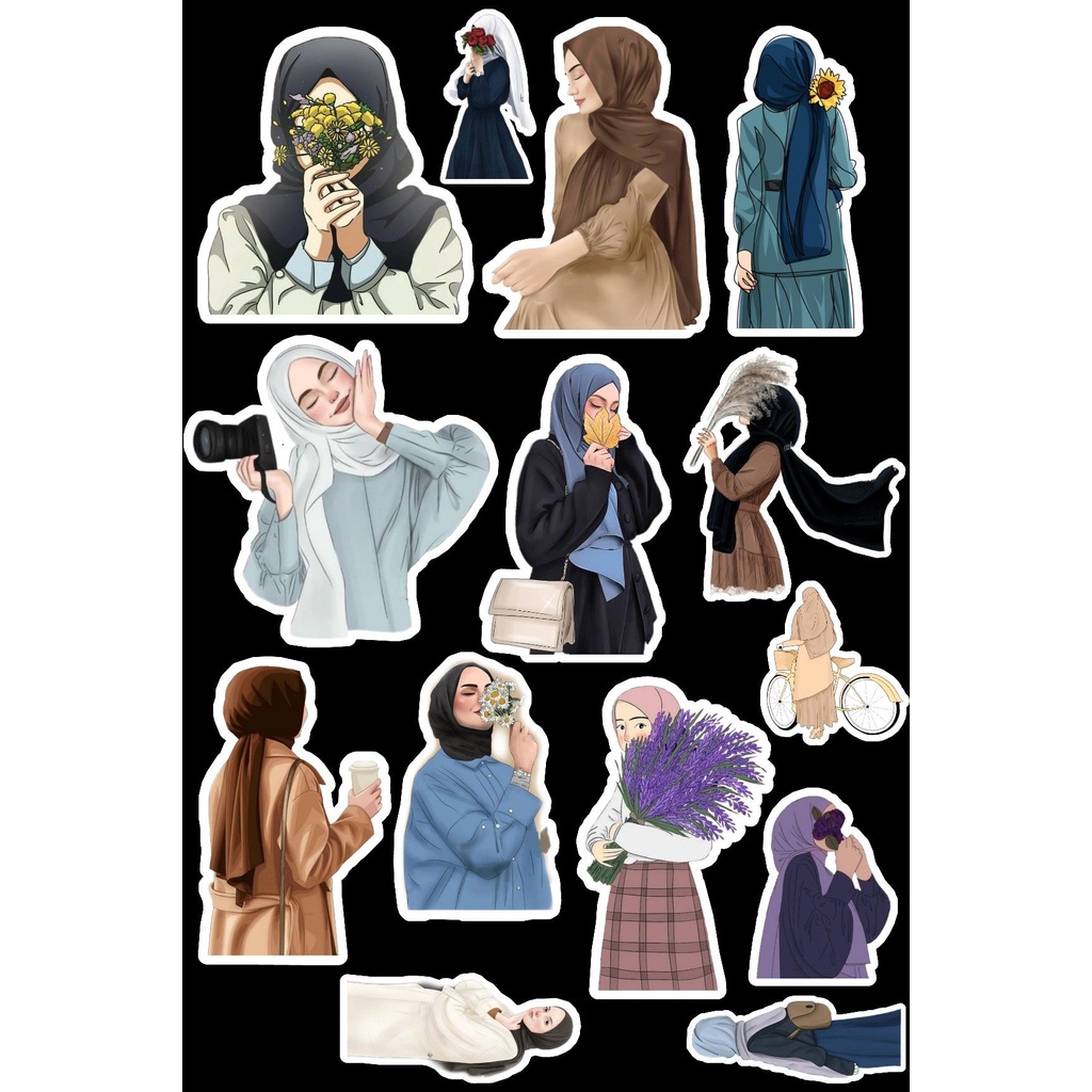 Jual Stiker Girl Hijab #2 - Cute Girl Boy Sticker Pack Paper Dress Up ...